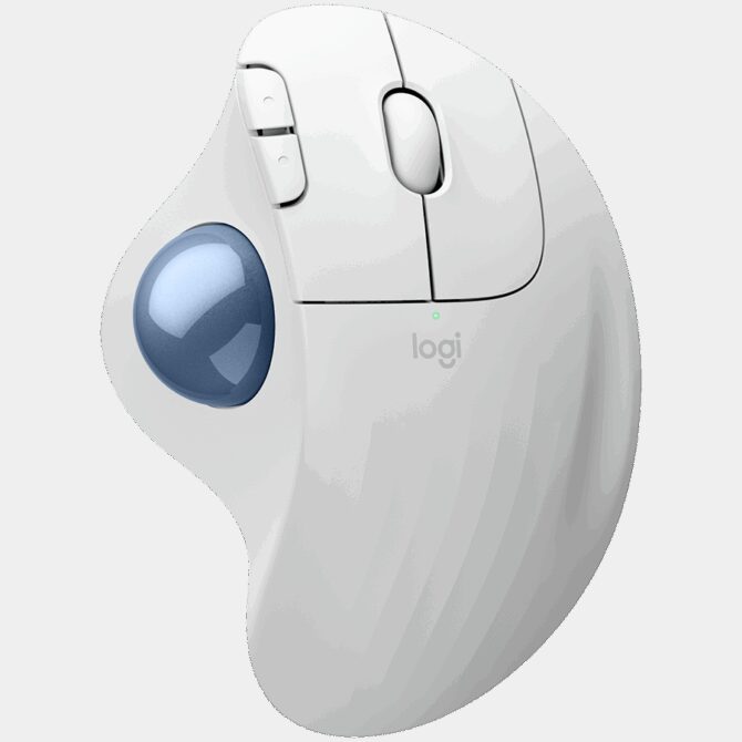 Logitech ERGO M575S Wireless Trackball - OFFWHITE+BLUE BALL - BT - EMEA28-935, 910-007030 - Digishop